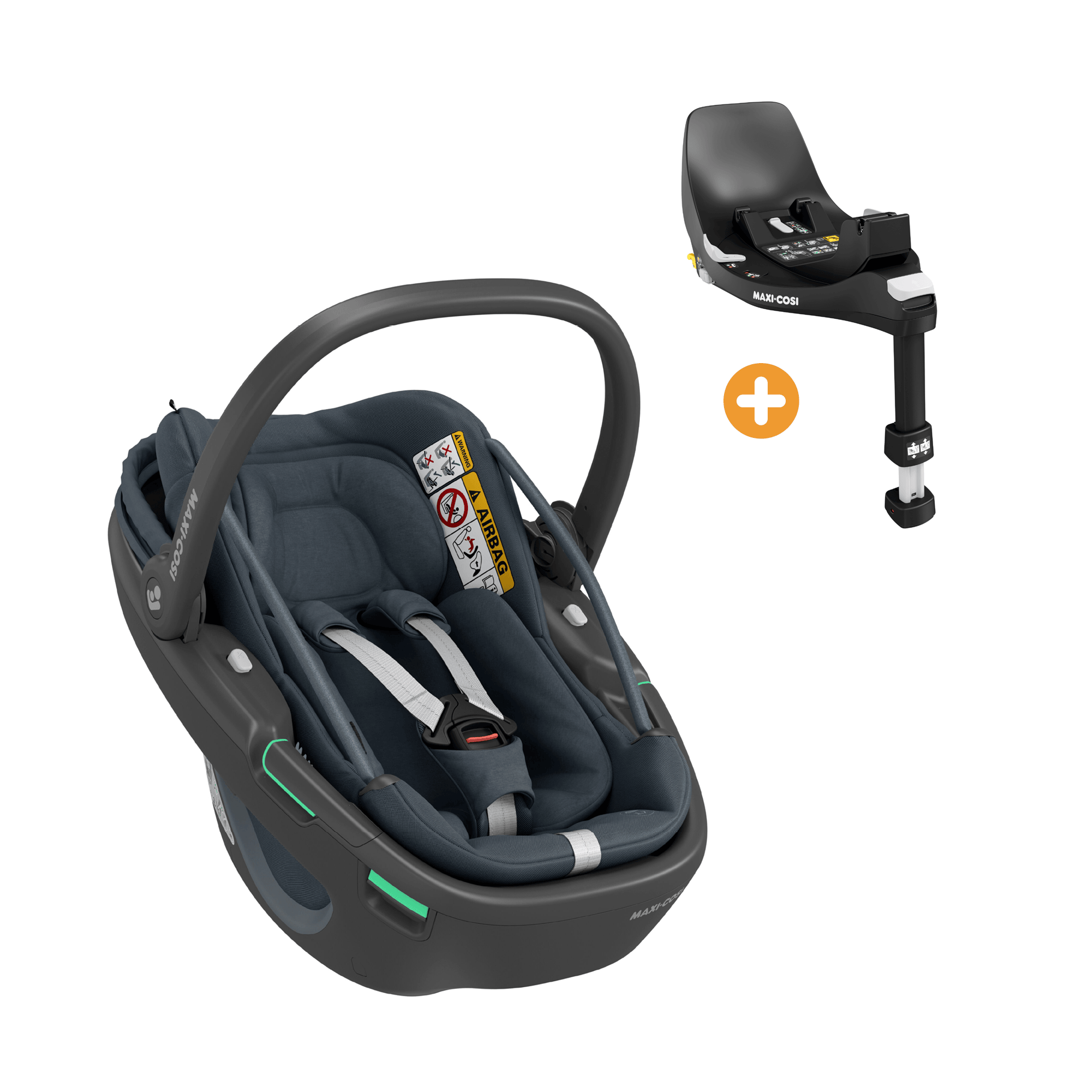 MAXI-COSI Premium Set Coral 360 i-Size Essential Graphite mit FamilyFix ...